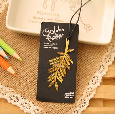 DIY Cute Kawaii Hollow Gold Feather Metal Bookmark... – Vicedeal
