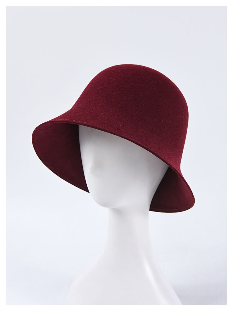 Winter Bucket Hats For Women Fedoras 100% Wool Fel... – Grandado