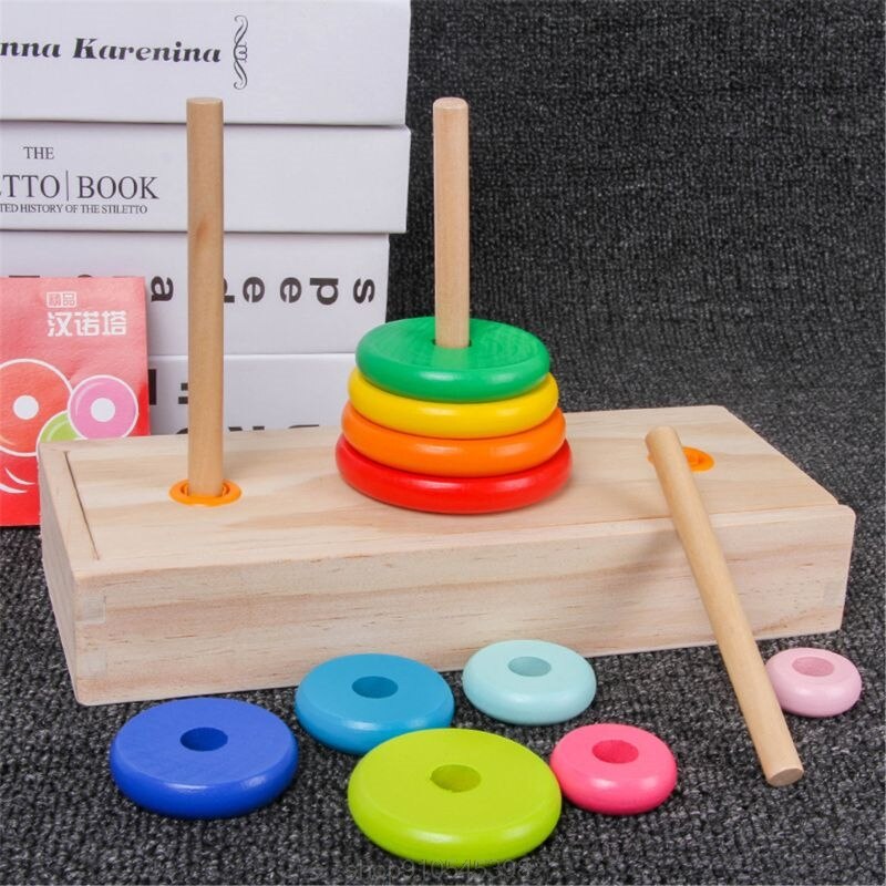 Hanoi Tower Kids Educational Toys Wooden Early Lea... – Grandado