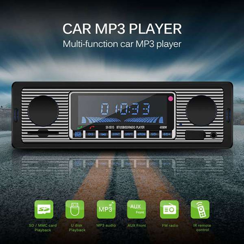 Bluetooth Vintage Car Radio MP3 Player Stereo USB ... – Grandado
