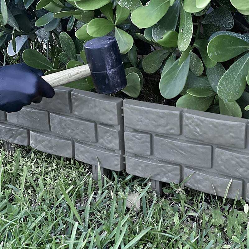 4Pcs Garden Edging Courtyard Grass Rectangle Stone... – Grandado