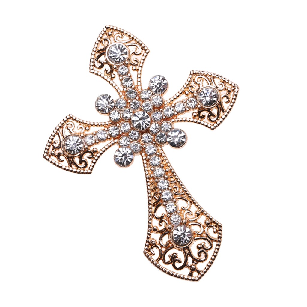 5 Pieces Crystal Cross Shape Embellishments Flatba... – Grandado