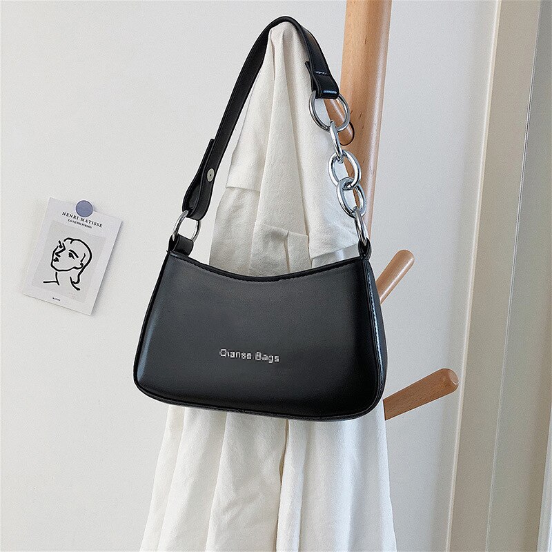 Women's Vintage Baguette Bag PU Leather Shoulder B... – Grandado