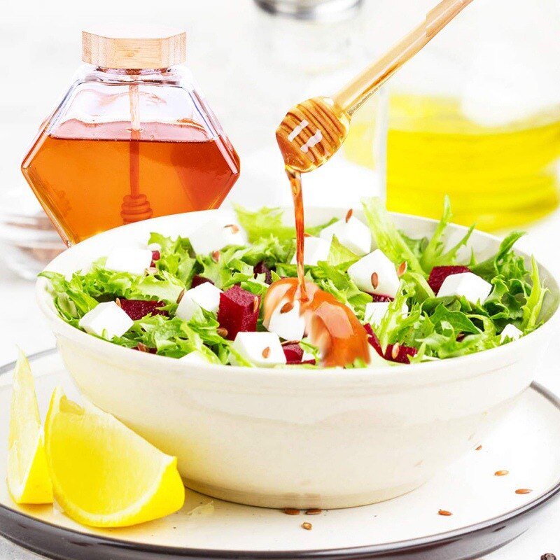 Mini Kleine Honing Fles Container Pot Met Houten H... – Grandado