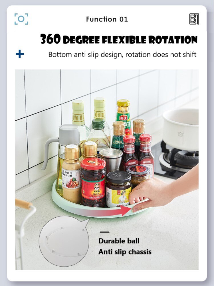 Kitchen seasoning rotating shelf, table items and ... – Grandado