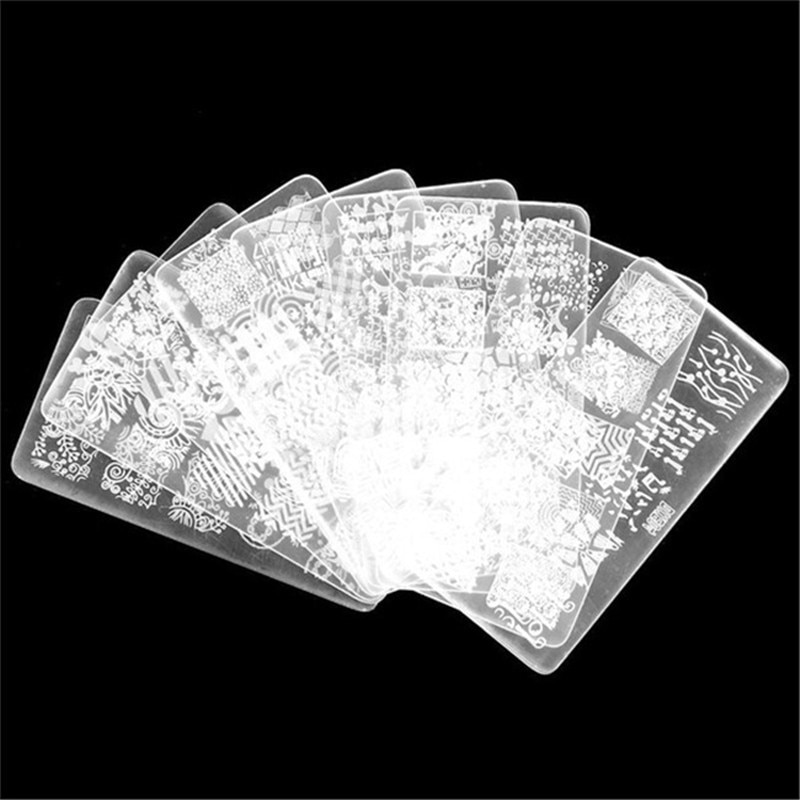 1Set Rechthoek Nail Stempelen Template Negatieve N... – Vicedeal