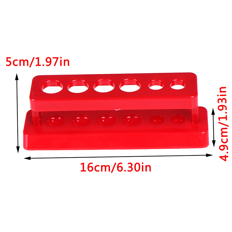 6 Holes Red Plastic Test Tube Rack Holder Support ... – Grandado