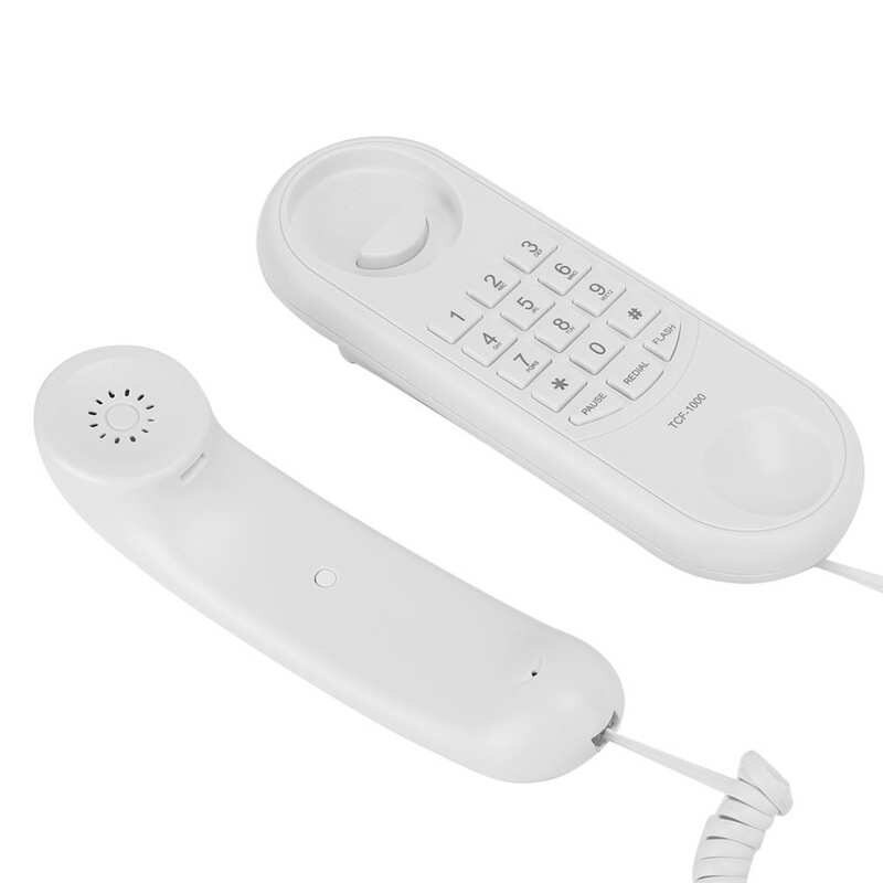 Mini telefon stationär väggmonterad fast trådad fast telefon för ...