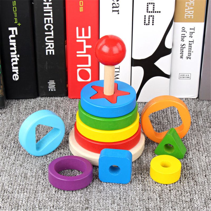 Rainbow Stacker Shape Pairing Color Perception Cla... – Grandado