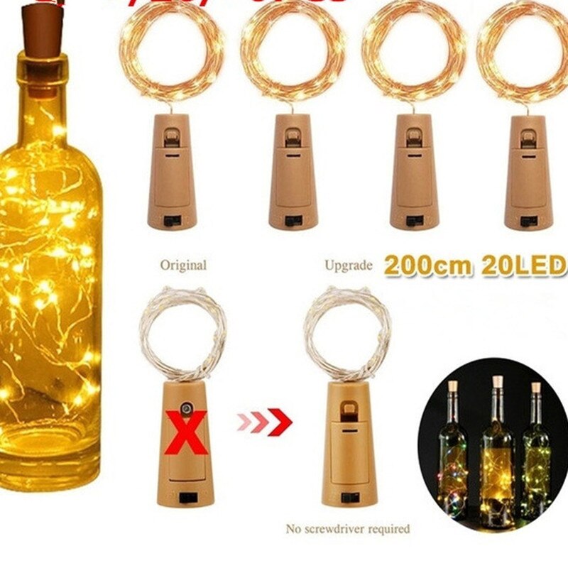 Wine bottle light 2m LED wine bottle cap cork with... – Grandado