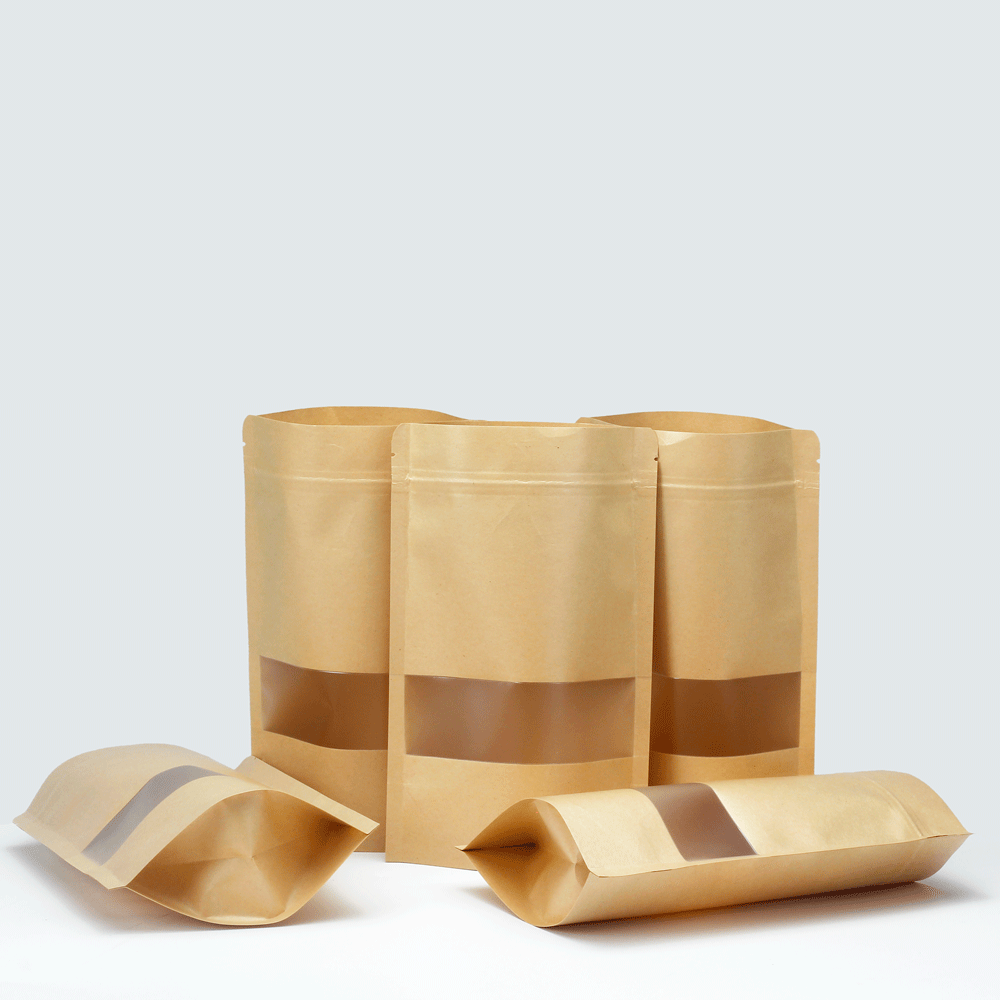 100pcs Zip lock Packing Bags Kraft Paper Stand up ... – Grandado