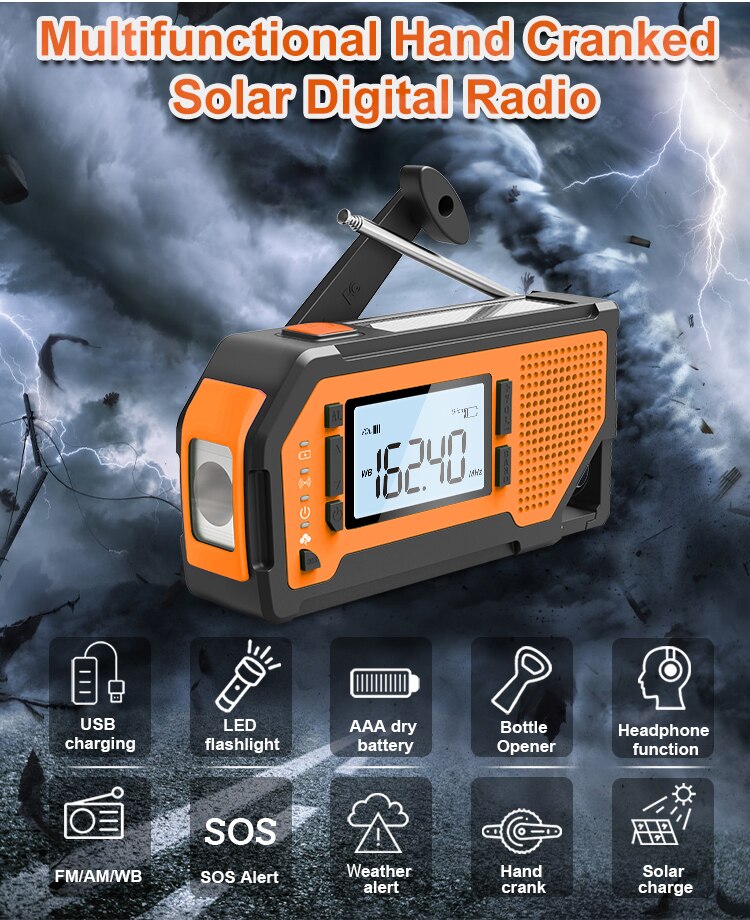 2000Mah Solar Radio Multifunctionele Emergency Rad... – Grandado