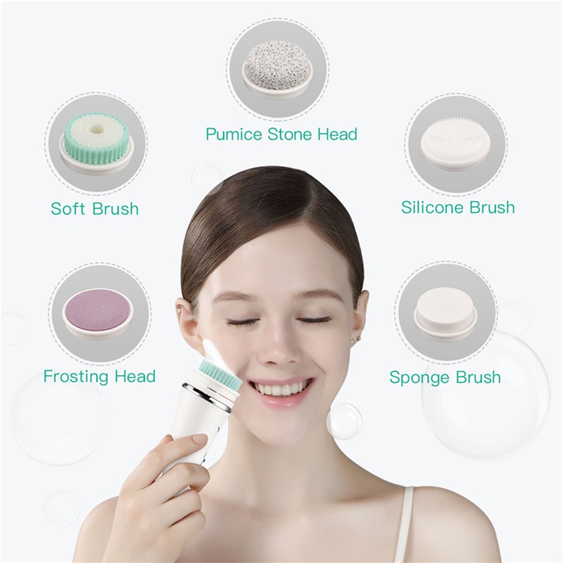 5 in 1 Electric Rotating Facial Cleansing Brush Ge... – Grandado