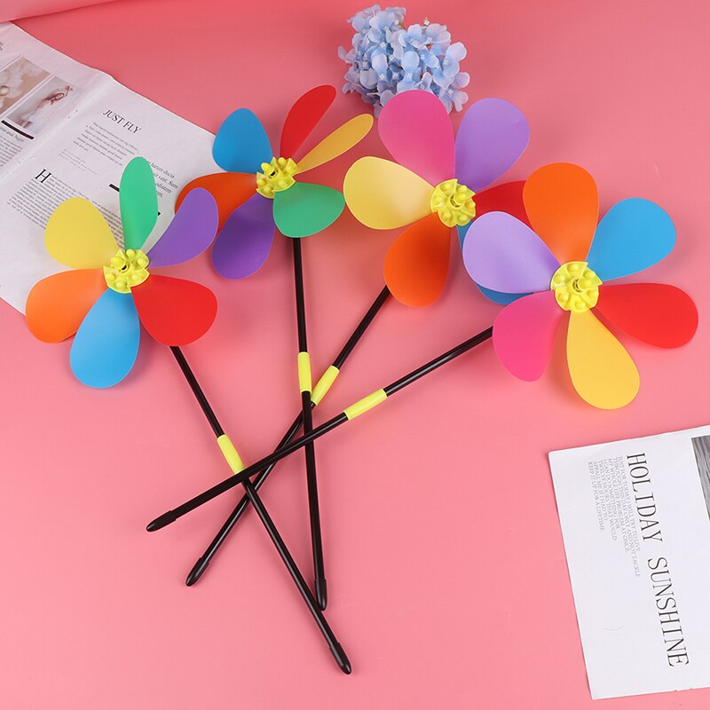 Colorful Rainbow Flower Spinner Wind Windmill Gard... – Vicedeal