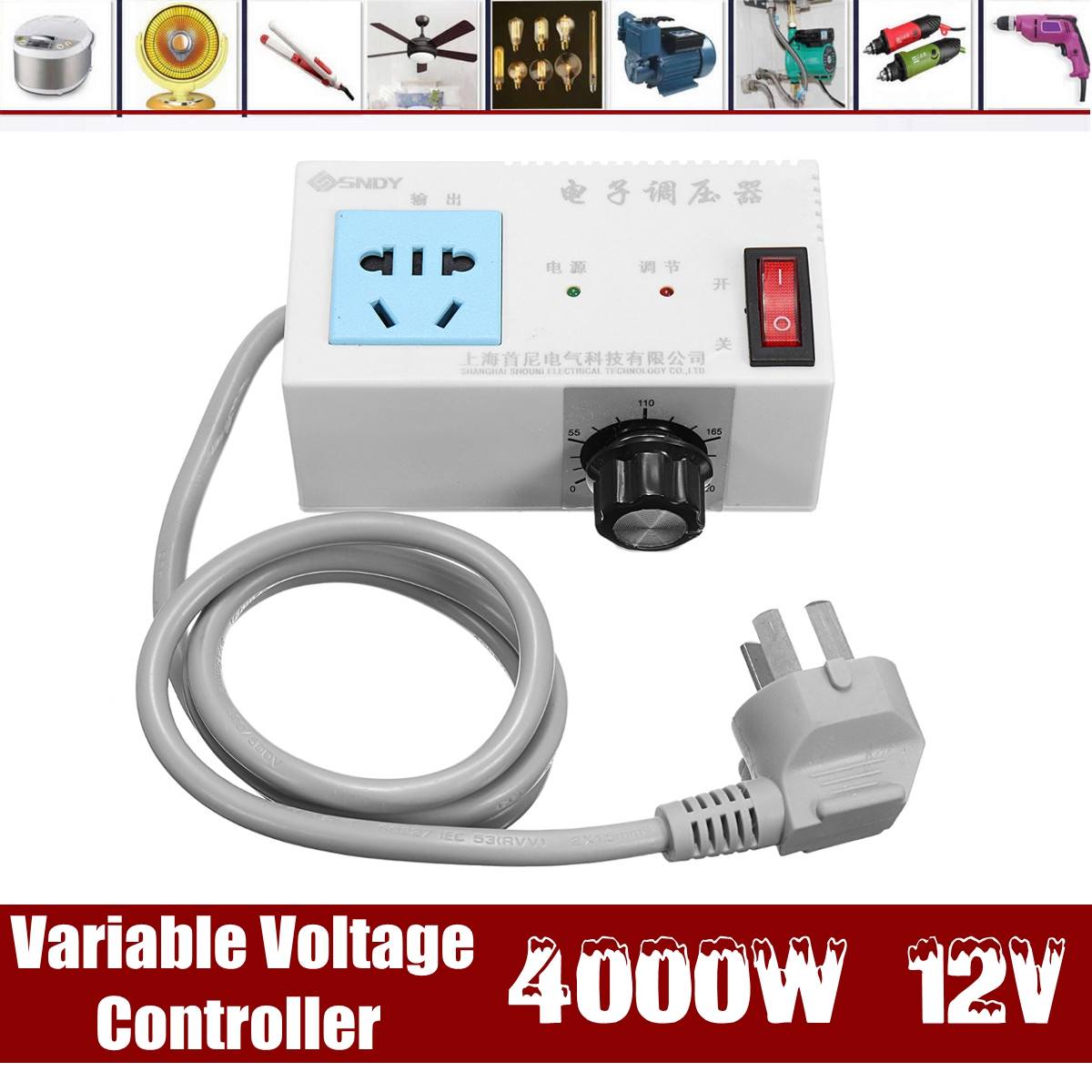220V 4000W Variable Voltage Controller For Fan Spe... – Grandado