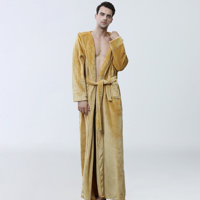 Men's Winter Bathrobe Soft Warm Flannel Hotel Robe... – Grandado