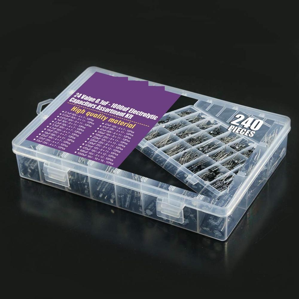A set of 240 electrolytic capacitors 24 type 0.1uF... – Grandado