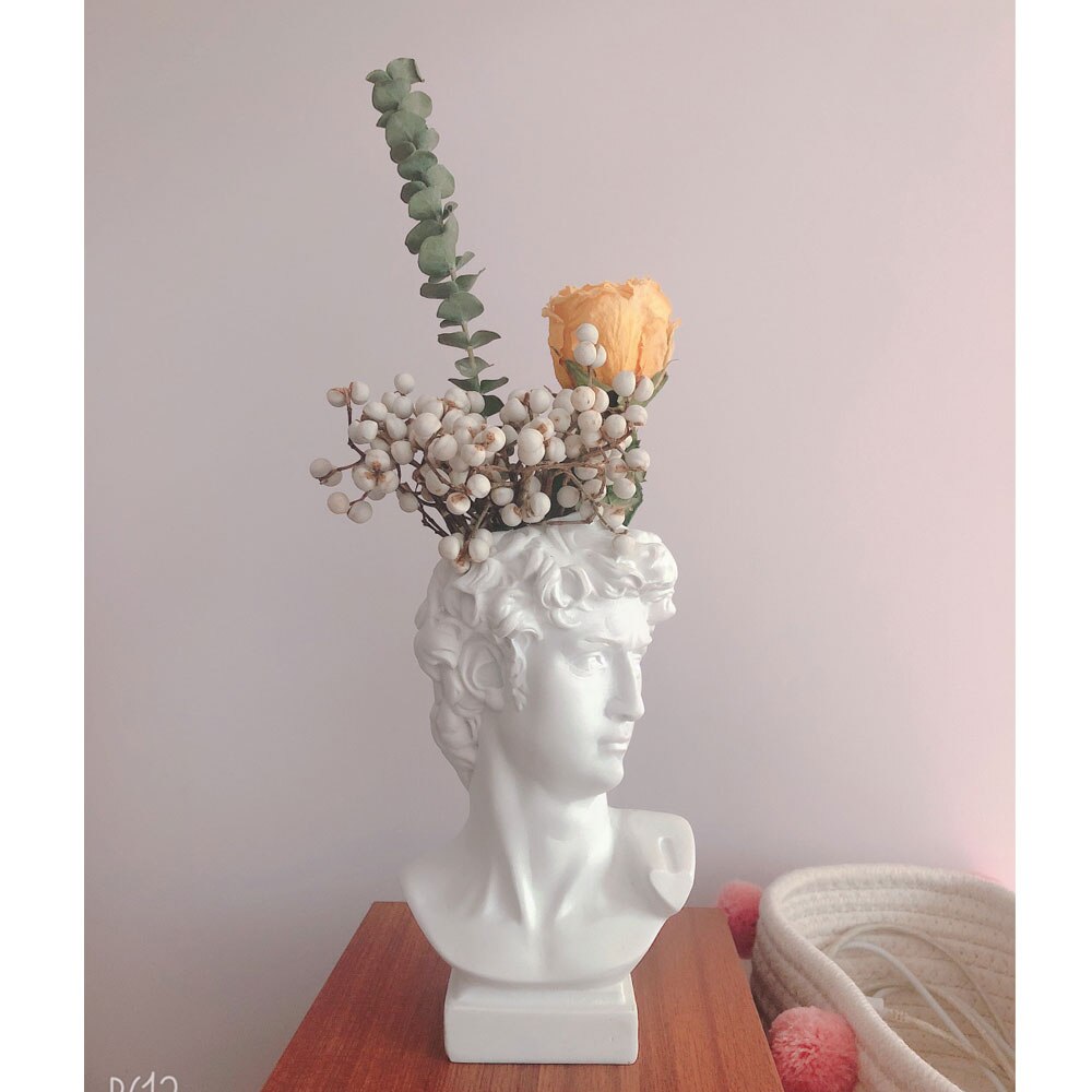Resin David Pen Holder Bust Vase Greek Statue Plan... – Grandado