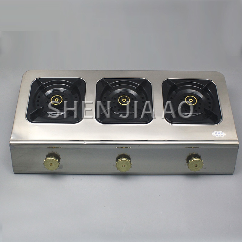 High-pressure three-hole gas stove Commercial desk... – Grandado