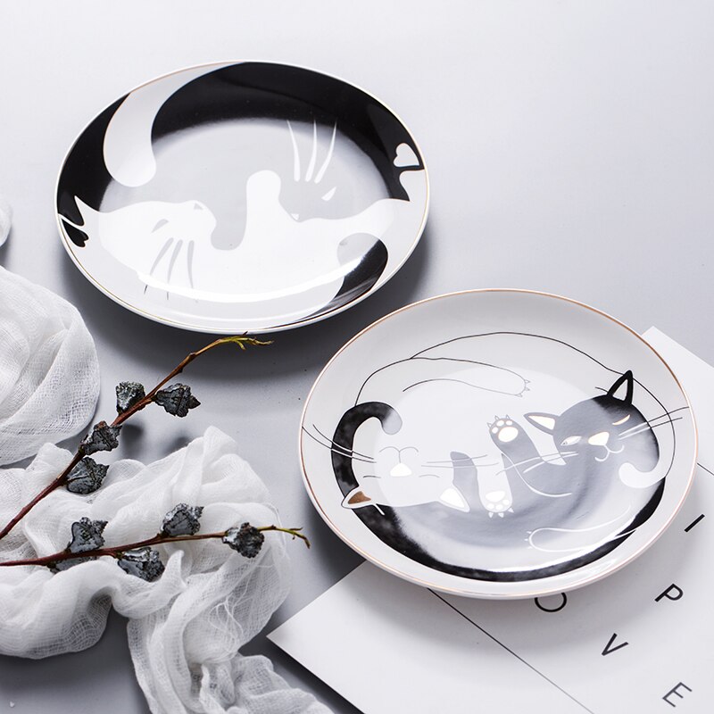 Leuke Kat Schotel Plaat Keramische Decoratieve Keu... – Vicedeal