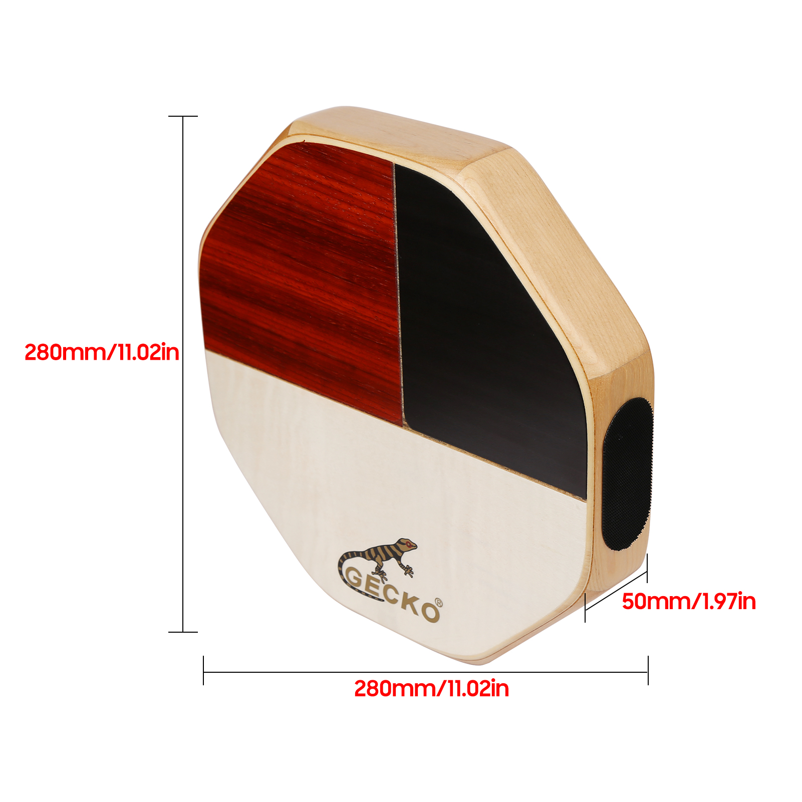 GECKO SD6 Cajon Hand Drum Black Wood Cajon Drum Hi... – Grandado