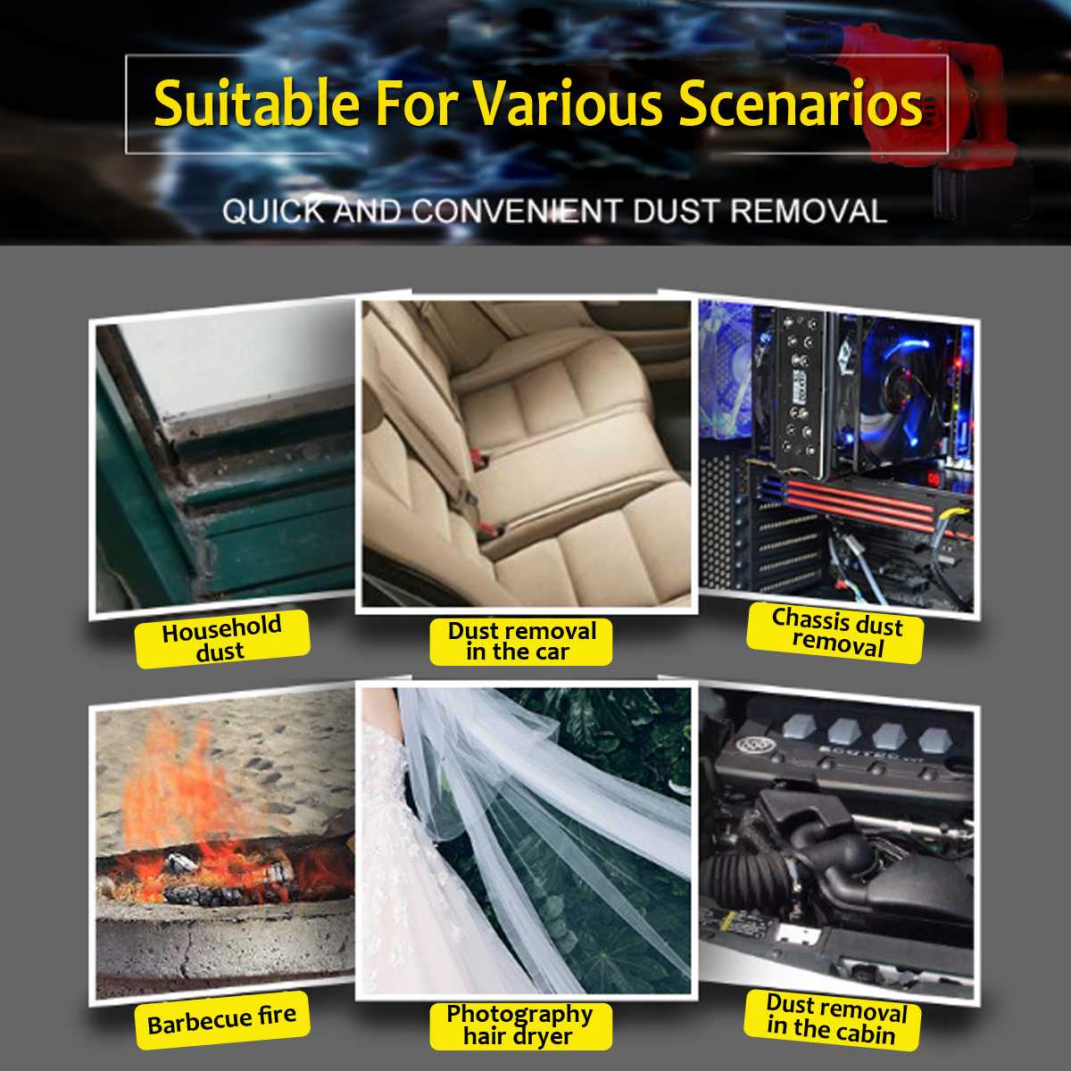 Snoerloze Elektrische Luchtblazer Handheld Blad Co... – Vicedeal