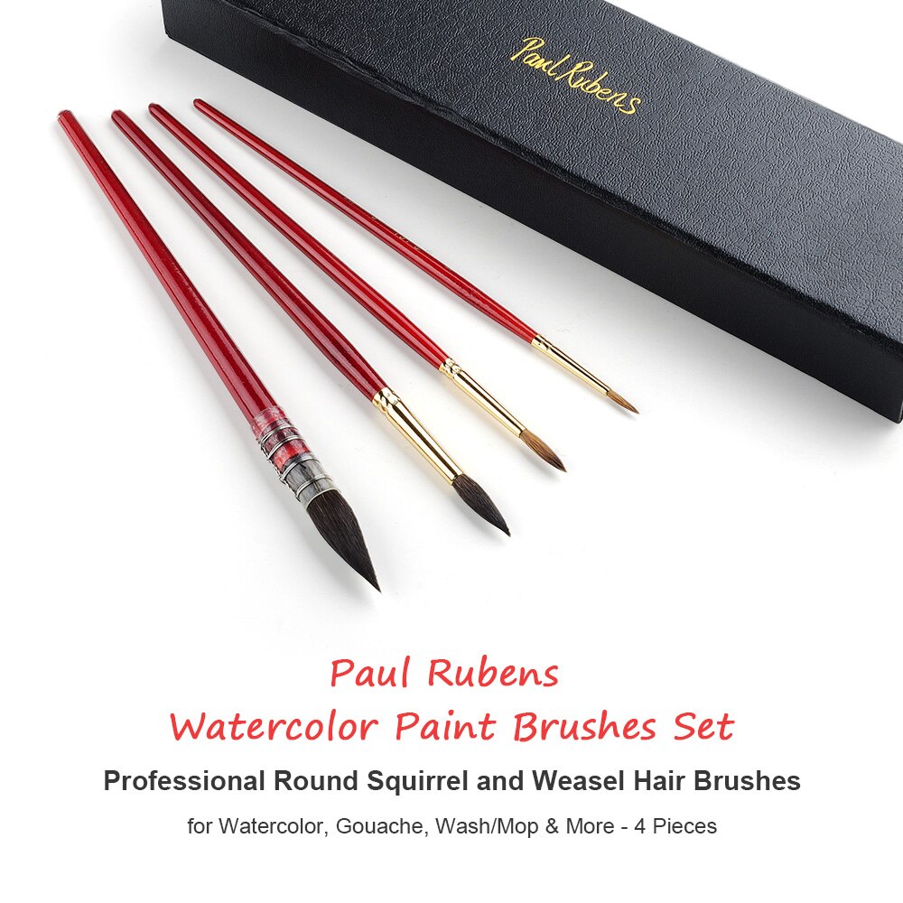 Paul Rubens Watercolor Paint Brushes 4PCS/ Set Rou... – Vicedeal