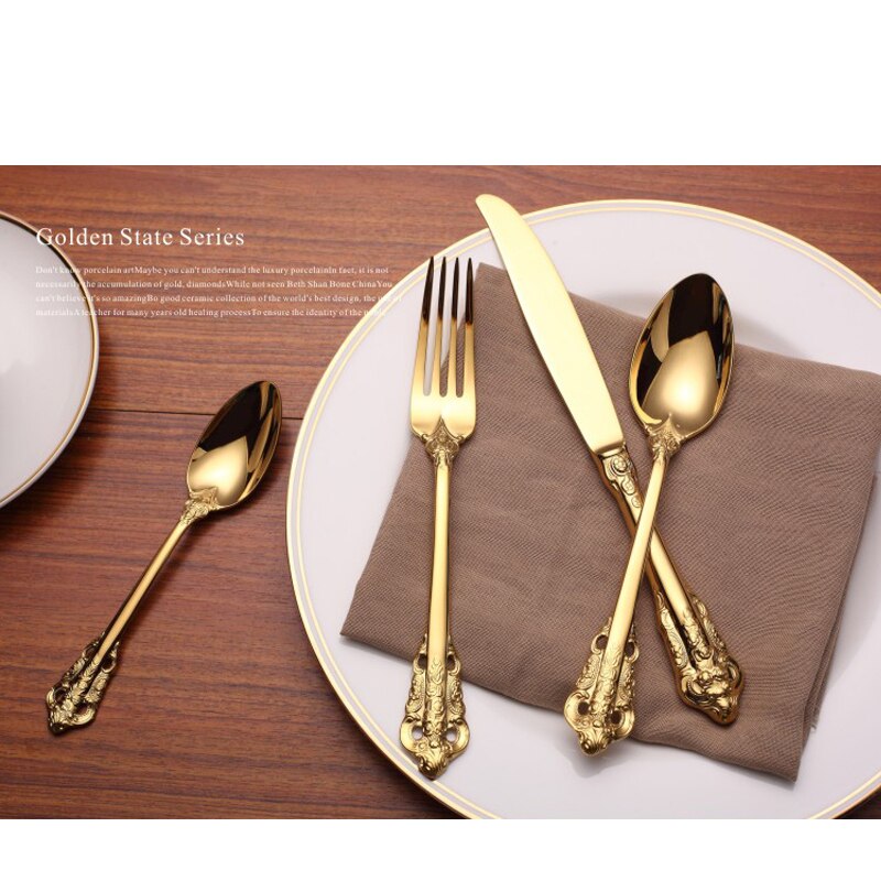 4 Pieces Western Style steak Knifes Forks Spoons D... – Grandado