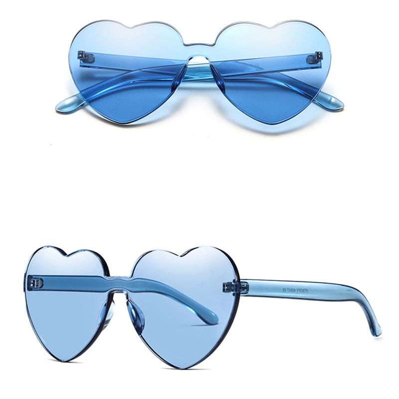 12 pcs Love Sunglass Transparent Colored Heart Sha... – Grandado