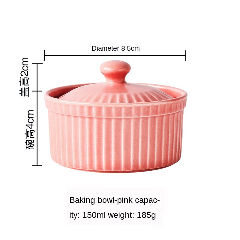 Ceramic Baking Bowl With Lid Pudding Baking Roast ... – Grandado