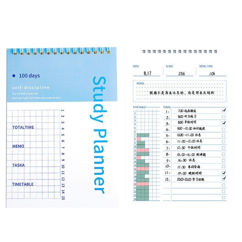 100 Days Study Planner A5 Spiral Schedule Planner ... – Vicedeal