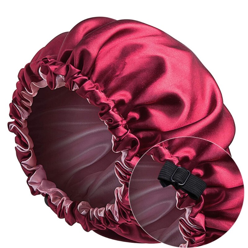 Satin Bonnet Sleep Cap Extra Large Double Layer Re... – Vicedeal