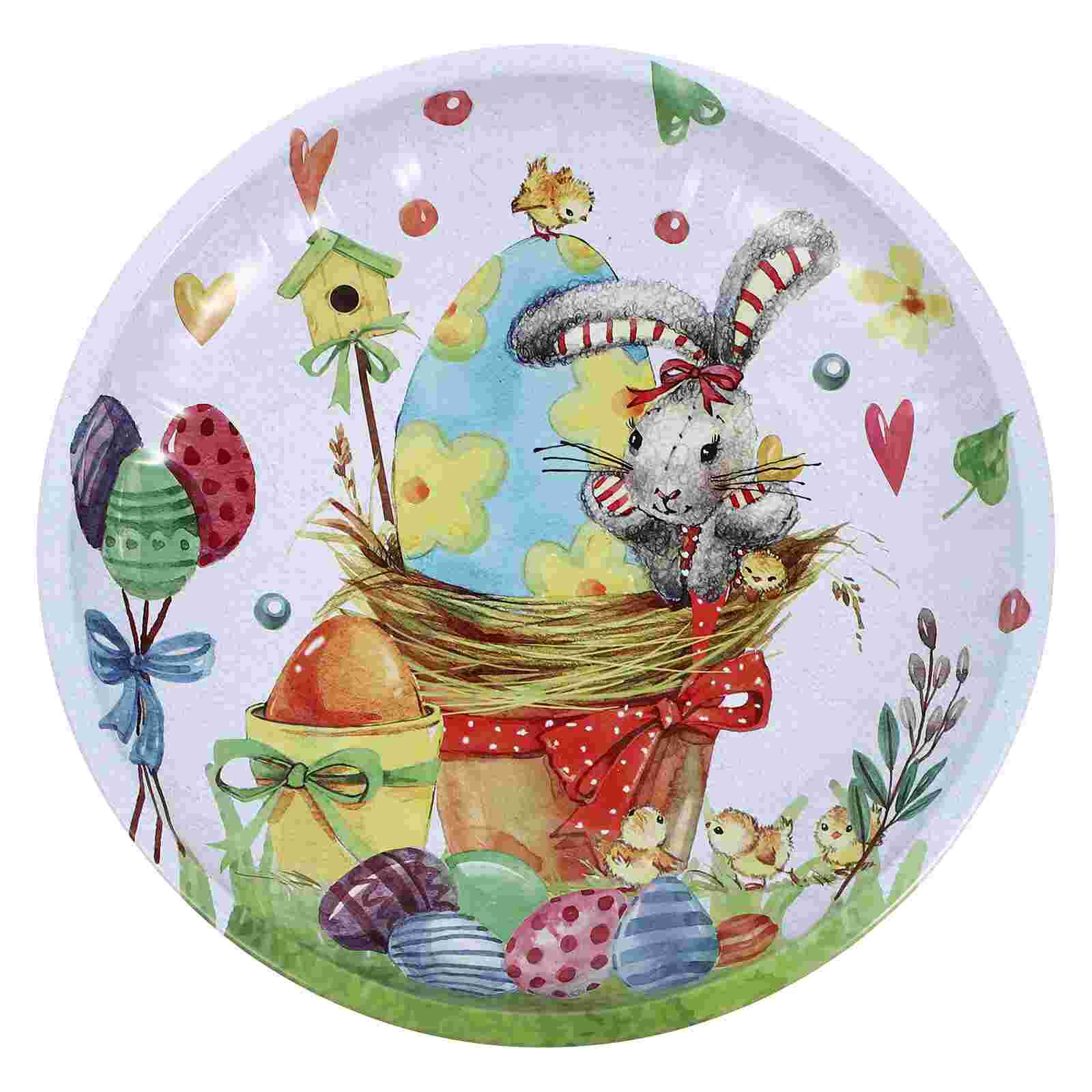 1 Pc Plate Easter Iron Plate Easter Bunny Fruit Pl... – Grandado