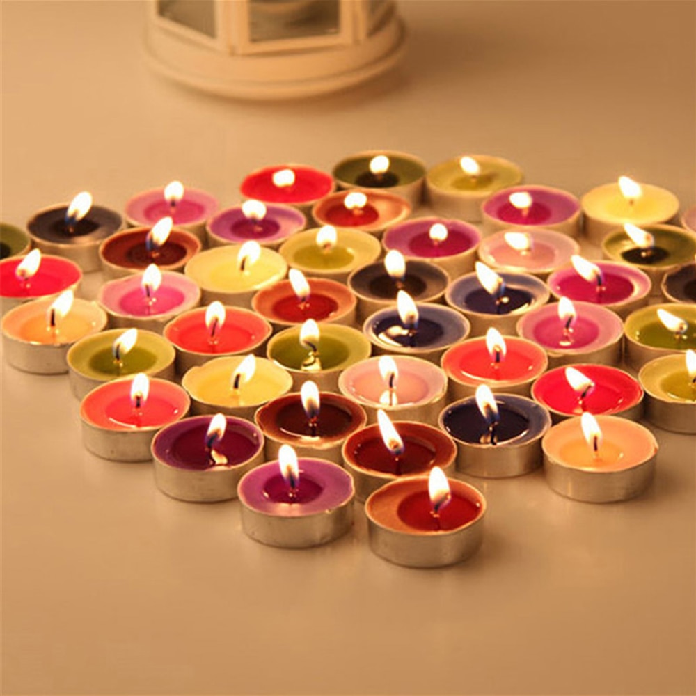 50pcs Smokeless Tea Light Candles Small Flickering... – Grandado