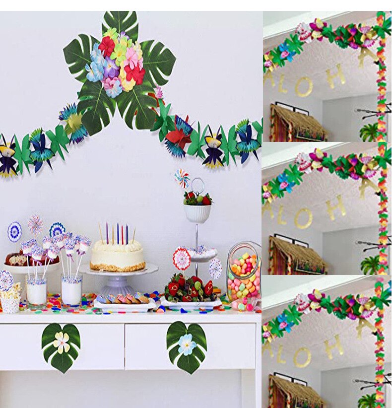 Hawaii Party Banner Flamingo Parti Hawaiian Garlan... – Grandado