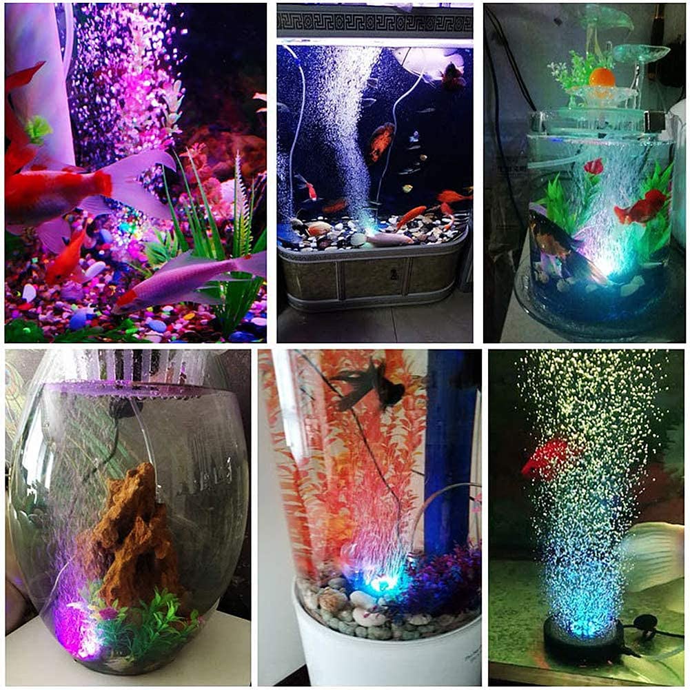 Led akvarie luftboble lys, flerfarvet akvarium luf... – Vicedeal