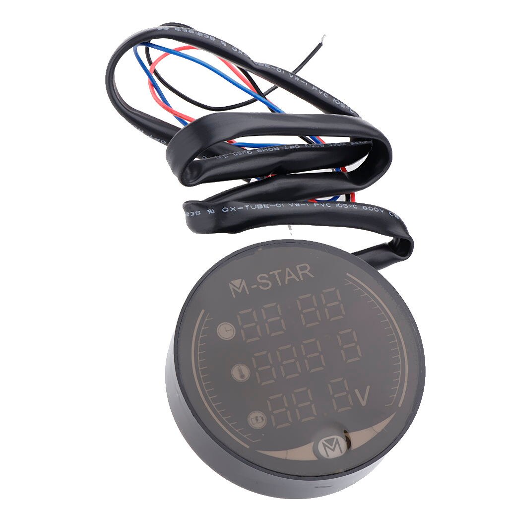 9-24V Digital LED Thermometer Voltmeter Gauge Roun... – Grandado