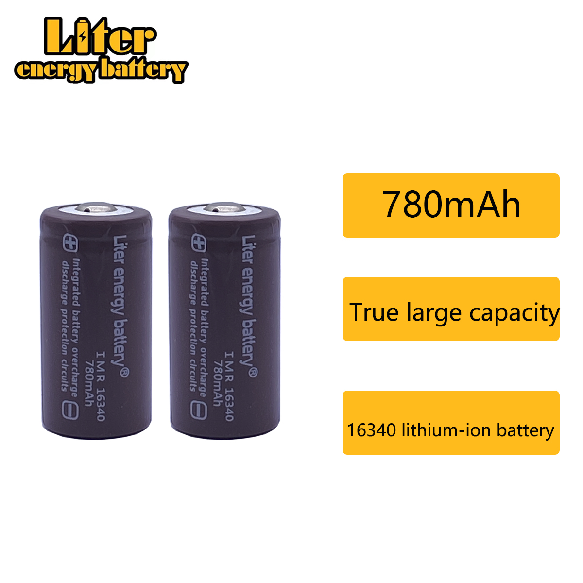 Liter energy battery RCR 123 16340 780mAh 3.7V Li-... – Grandado