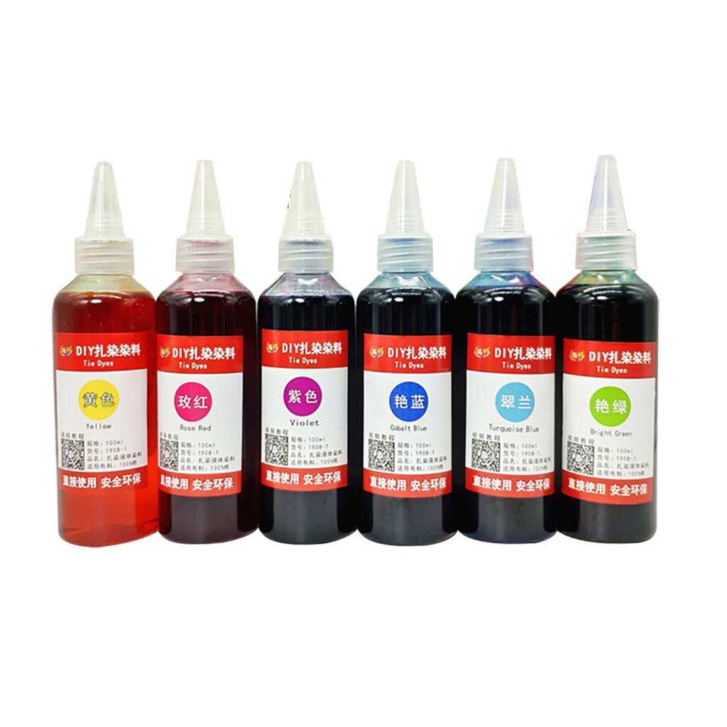 6Pcs Non Toxic Fabric Tie Dye Kit Permanent Paint ... – Vicedeal