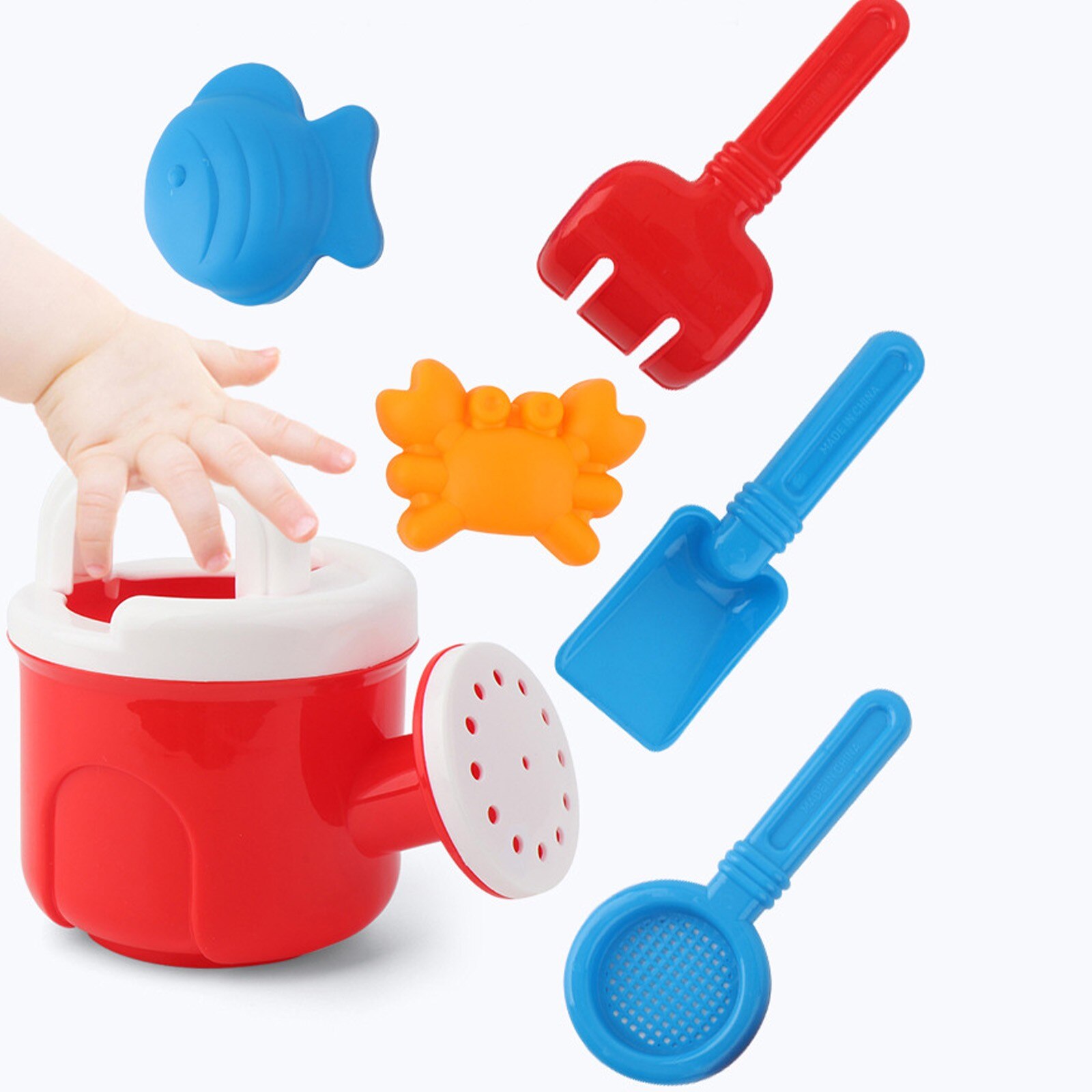 6pcs Beach Tools Set Shovel Bucket Sand Playing To... – Grandado