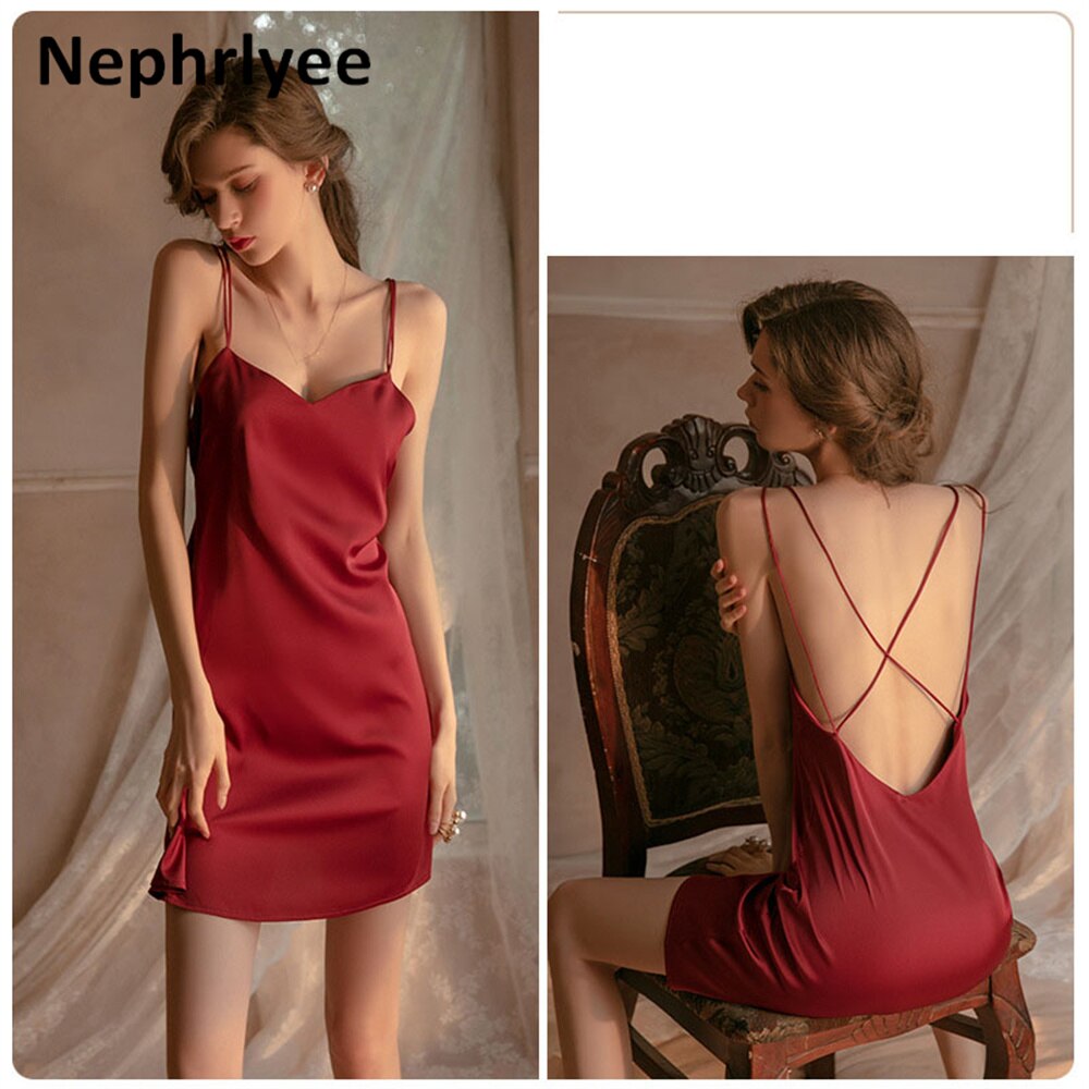 Ladies Sexy Silk Satin Night Dress Sleeveless Nigh Vicedeal 3647
