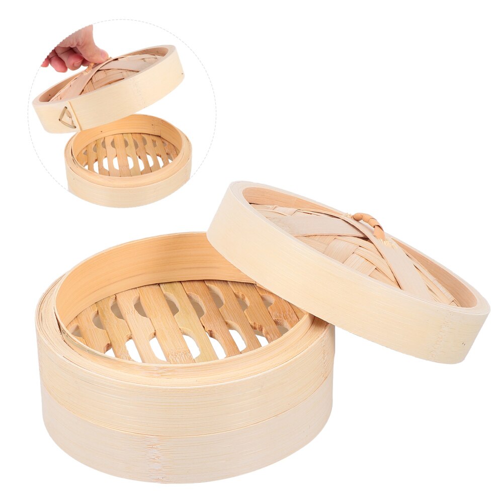 1 Set Bamboo Steamer Basket Dim Sum Dumpling Food ... – Grandado