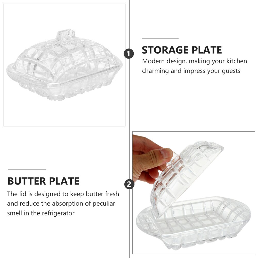 Simple Glass Butter Dish Hotel Butter Storage Dish... – Vicedeal