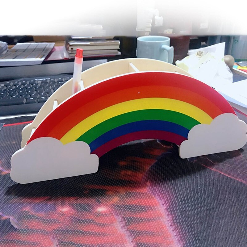 Rainbow Wooden Pencil Holder Classroom Organizatio... – Grandado