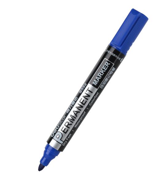 Deli 6pcs Oily pen small double head marker pen bl... – Grandado