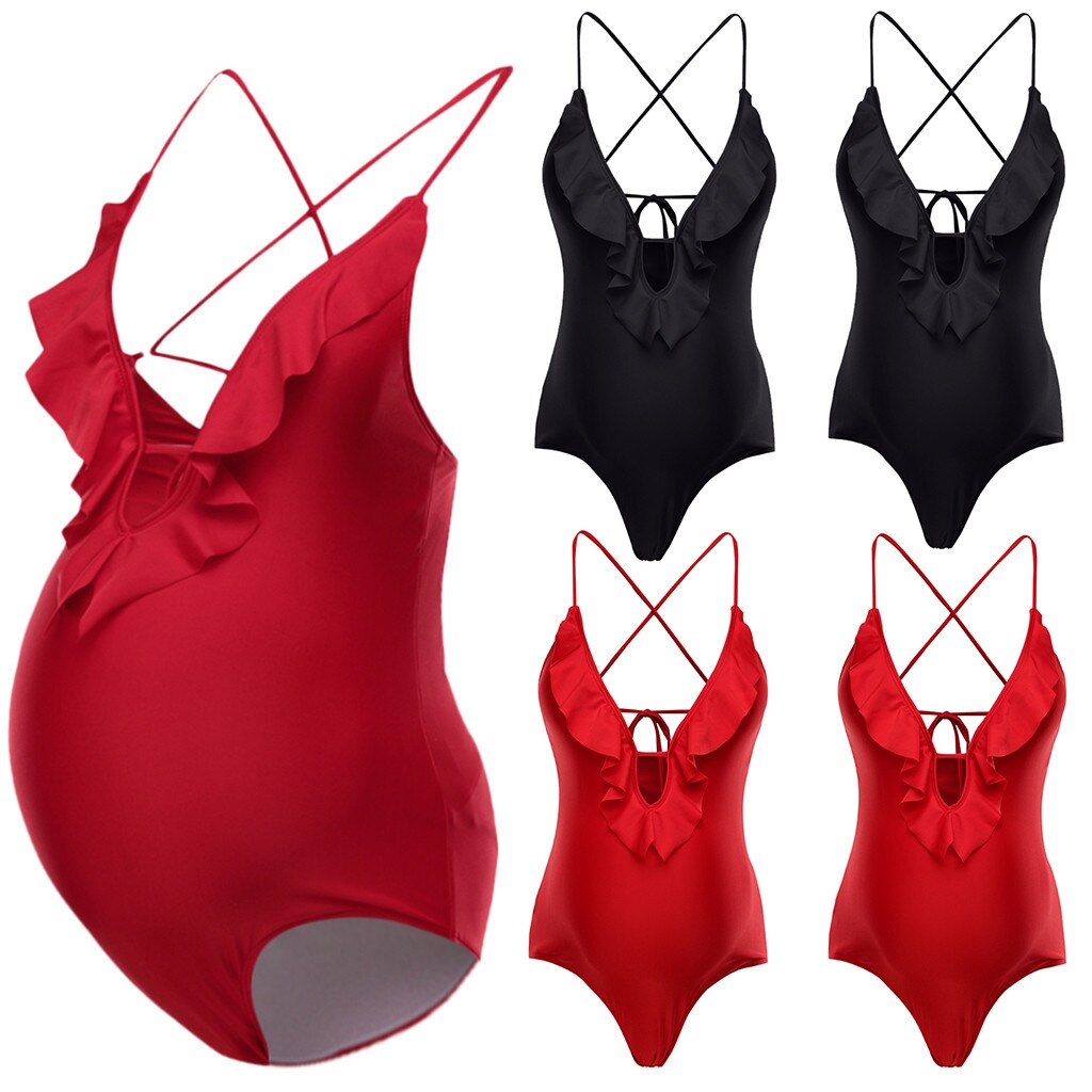 Badmode Vrouwen Zwangere Vrouwen Moederschap Effen... – Vicedeal