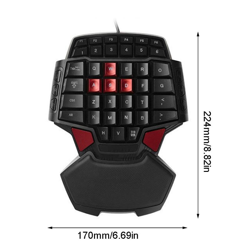 T9 Wired Single-handed Gaming Keyboard Portable Er... – Vicedeal