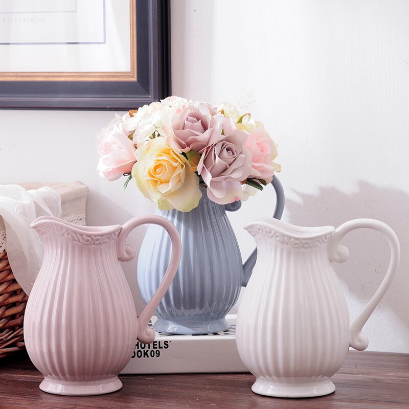 8 inch Ceramic Decorative Pitcher Flower Vase for ... – Grandado