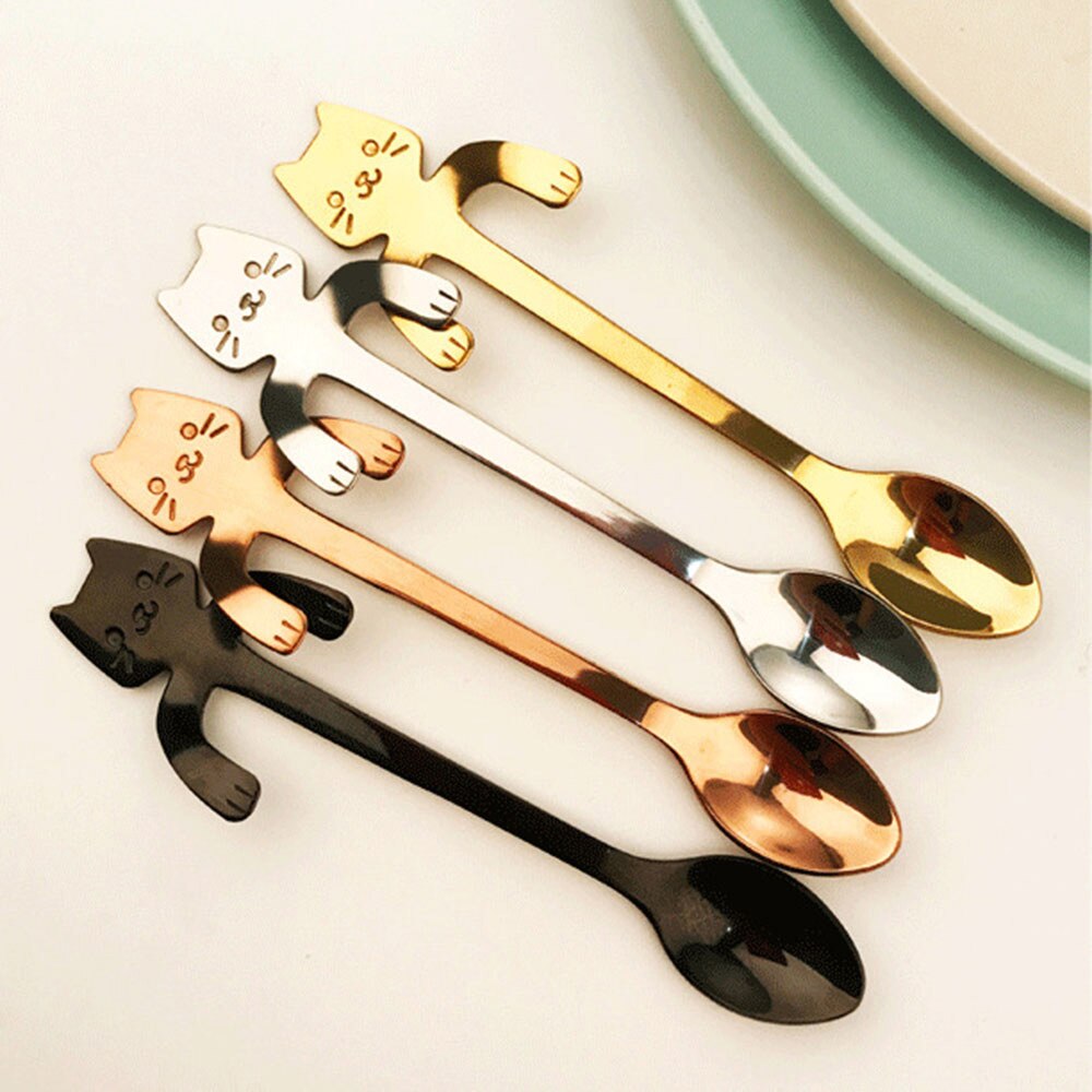 Hanging Cute Mini Cat Coffee Tea Spoon Stainless S... – Grandado