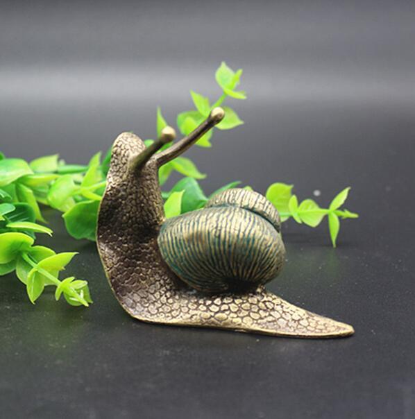 Kinesisk ren messing snegl lille statue – Grandado